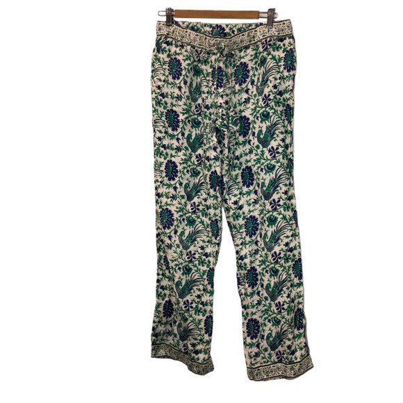 Calypso St Barth Pants And Jumpsuits Calypso St Barth Cruise Wear Linen Blue Green Floral